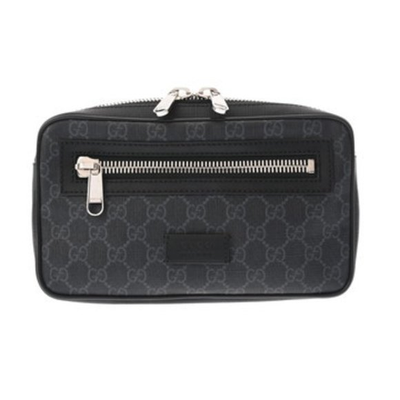 Gucci | Bags | Gucci Gg Supreme Belt Bag Blackgrey 474293 Mens Canvas ...